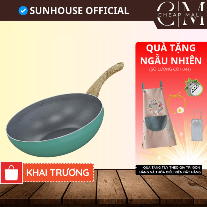 Chảo sâu lòng chống dính vân đá Clover Sunhouse 20-22-24-26-30cm (Không ...