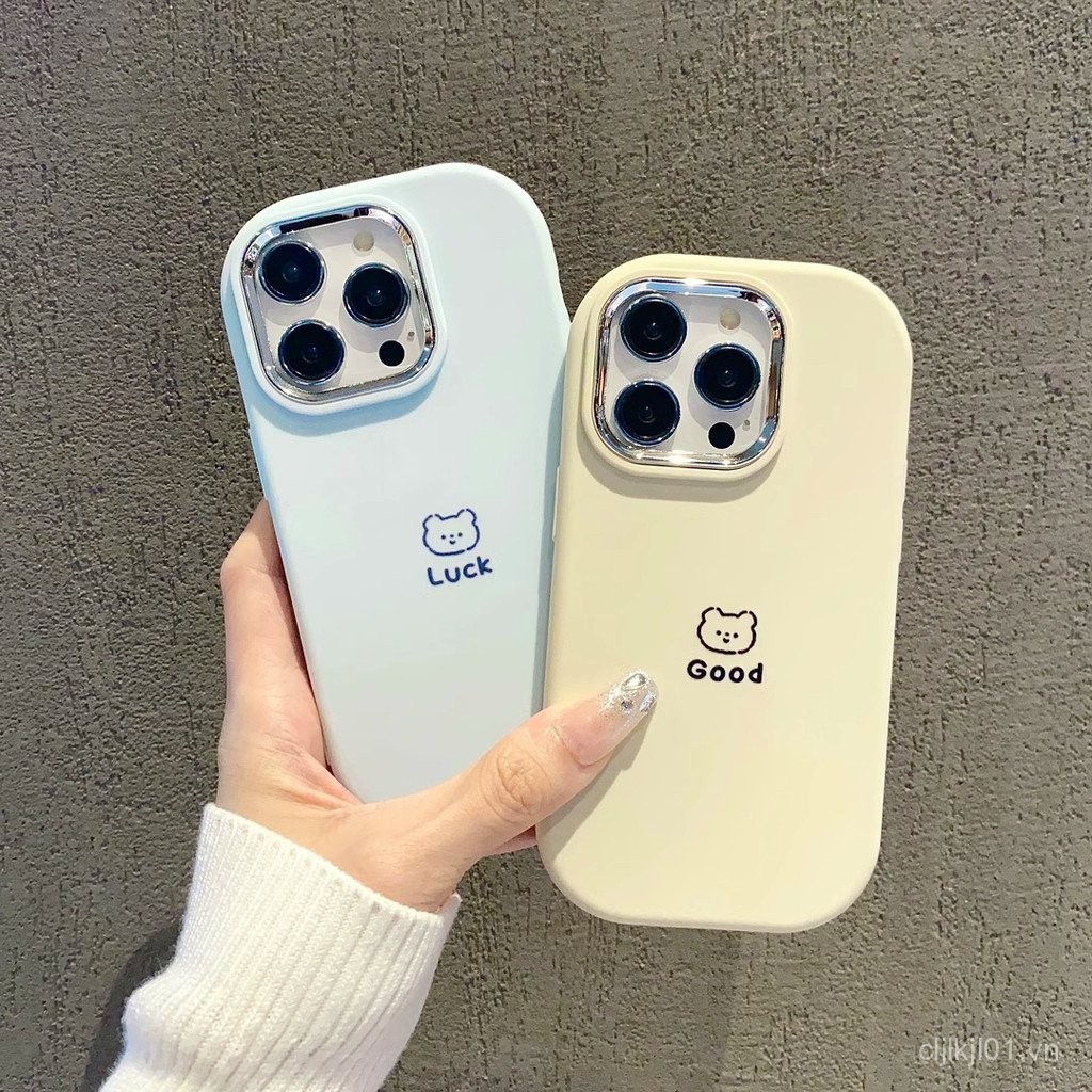 Ốp điện thoại TPU hình gấu đơn giản in nền màu dành chop ip xsm11/11prm ...