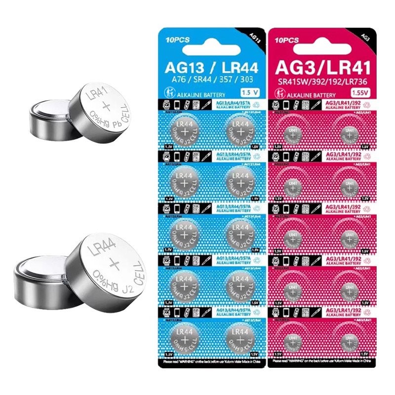 Pin nút LR44, loại nút LR41/AG3, AG13 L1154 A76 357a SR44, đồng hồ điện tử, đồ chơi, điều khiển ...