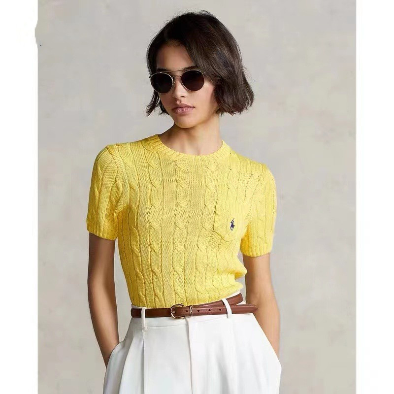 Polo Ralph Lauren Ngựa Nhỏ Dệt Kim Chui Đầu Cổ Tròn Mỏng Tay Ngắn Áo ...