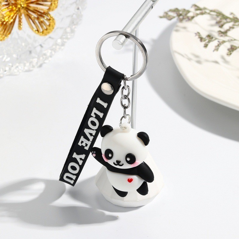 Creative Simulation of Cute Panda Keychain, PVC Soft Plastic Bag ...