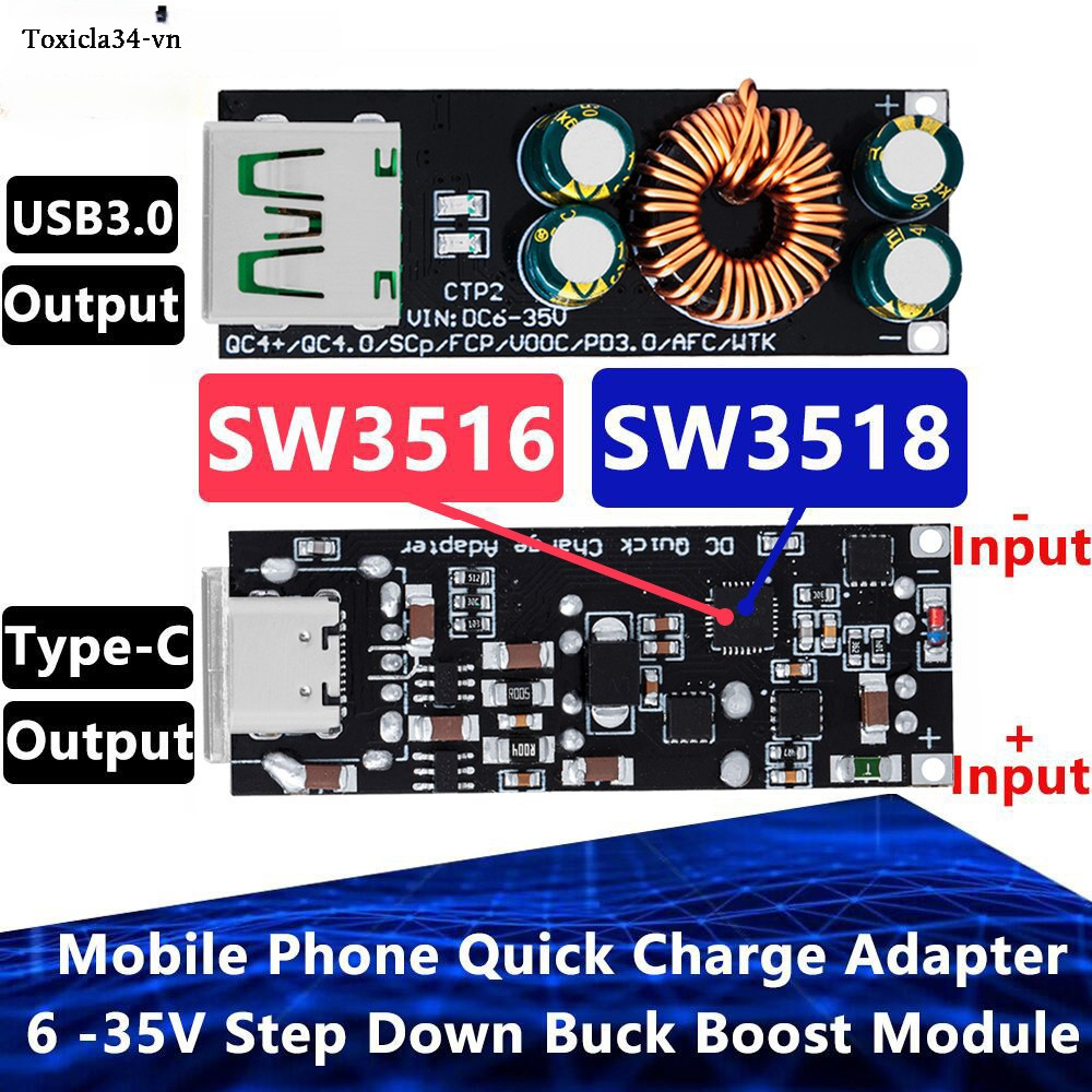 Sw3518 / SW3516 QC4.0 QC3.0 USB Type-C Điện thoại di động Bộ chuyển đổi ...