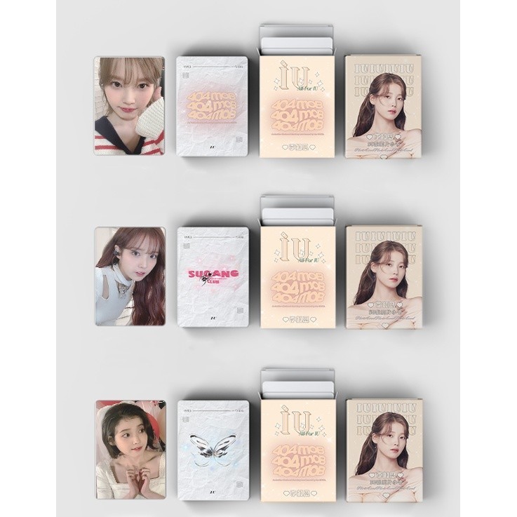 50-55pcs/box IU Photocards Laser Holographic Lomo Cards Kpop Hologram ...
