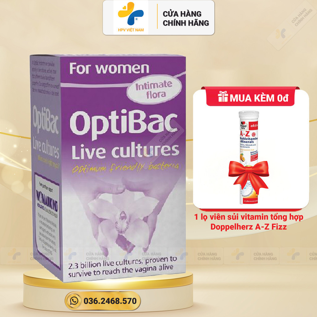 Men vi sinh lợi khuẩn phụ khoa Optibac tím Probiotics For Women 90v cho ...