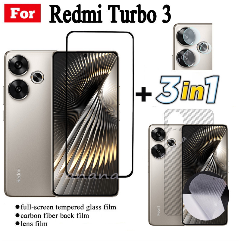 Phim Kính Cường Lực 3 TRONG 1 Redmi Turbo 3 Cho Redmi A3 13C HD Full ...