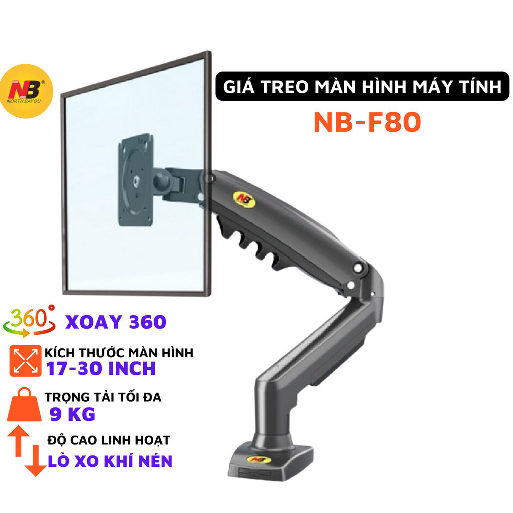 Arm màn hình máy tính NB F80, giá treo màn hình máy tính NB F80 17-30 ...