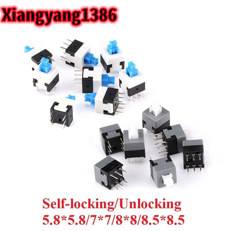 10 Chiếc Công Tắc Tự Khóa / Mở Khóa 5.8 * 5.8MM 7 * 7MM 8 * 8MM 8.5 * 8.5MM 6 Pin DPDT Mini Nút ...