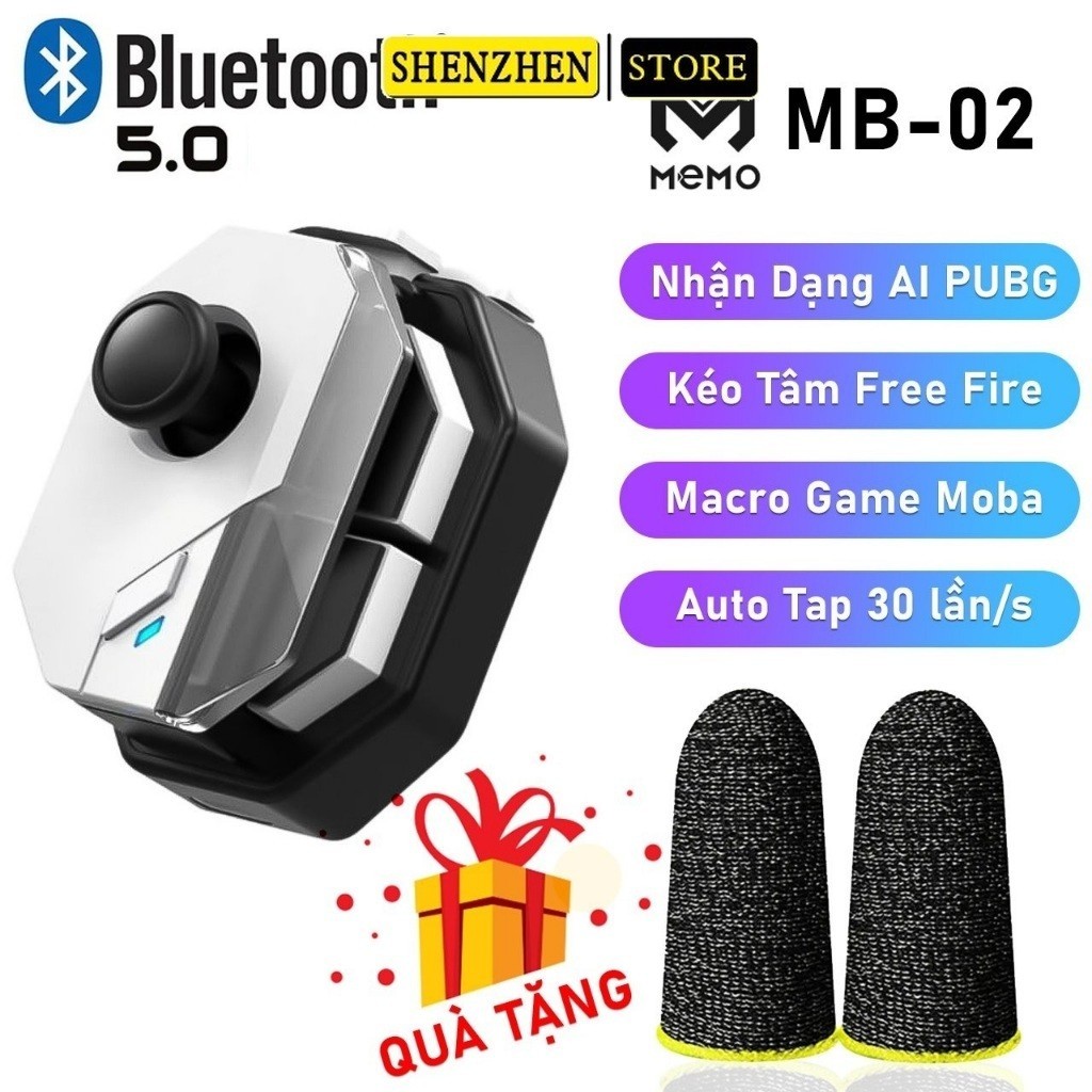 Tay cầm chơi game điện thoại MB02 joystick giúp ghìm tâm auto tap macro chơi game mobile ...