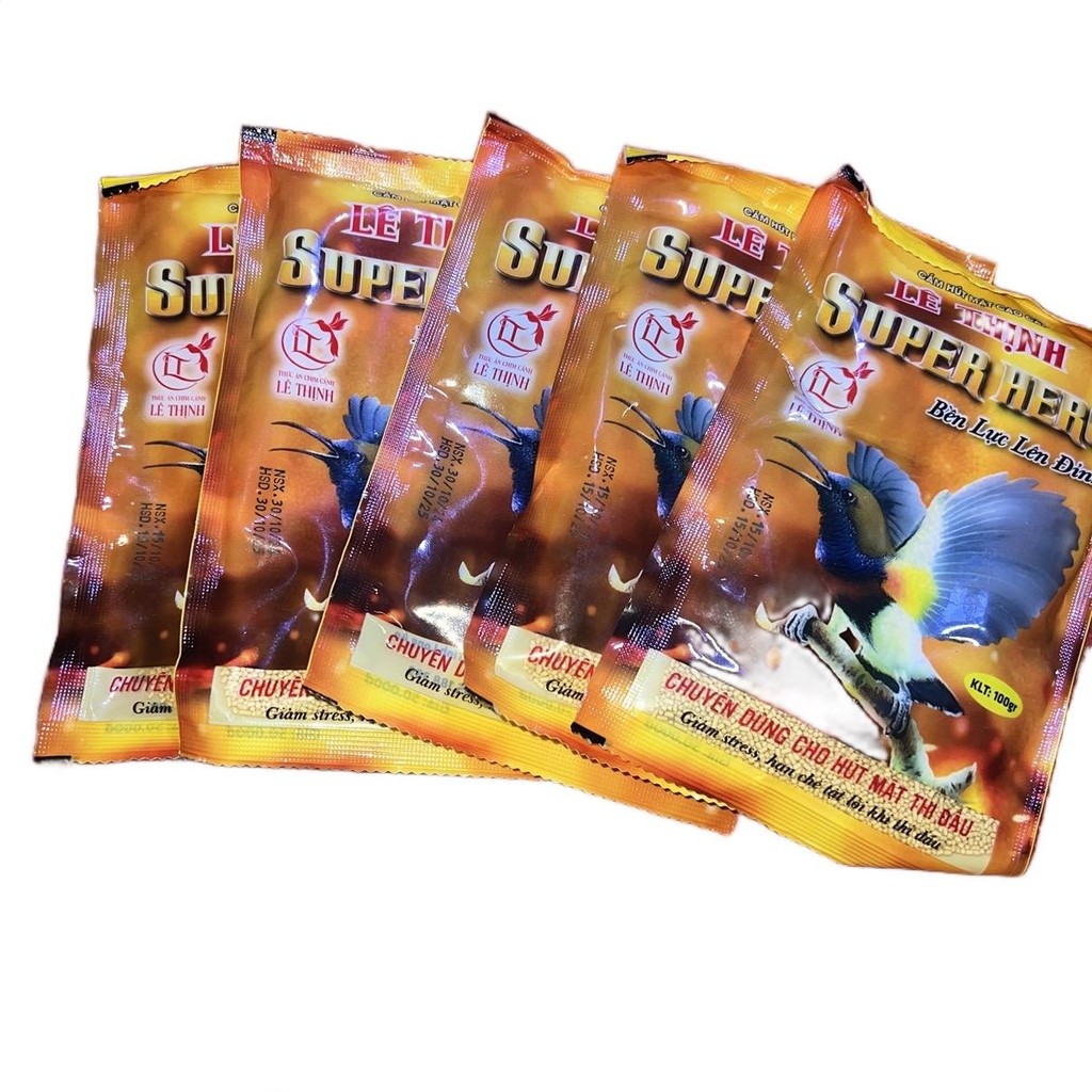 Combo 5 gói Superhero Lê Thịnh cám căng lửa bền lực cho chim hút mật và ...