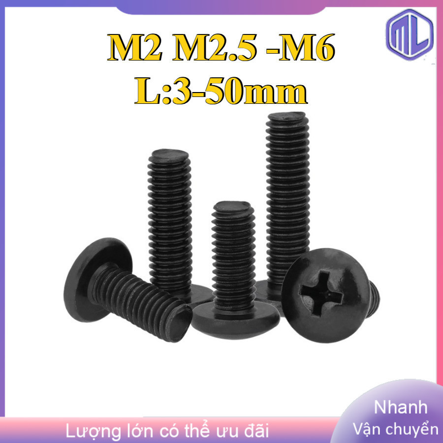 M2 / M2.5 / M3 / M4 / M5 / M6 Bulong đầu dù/Vít Đầu Dẹt Bằng/Bulong Đầu ...