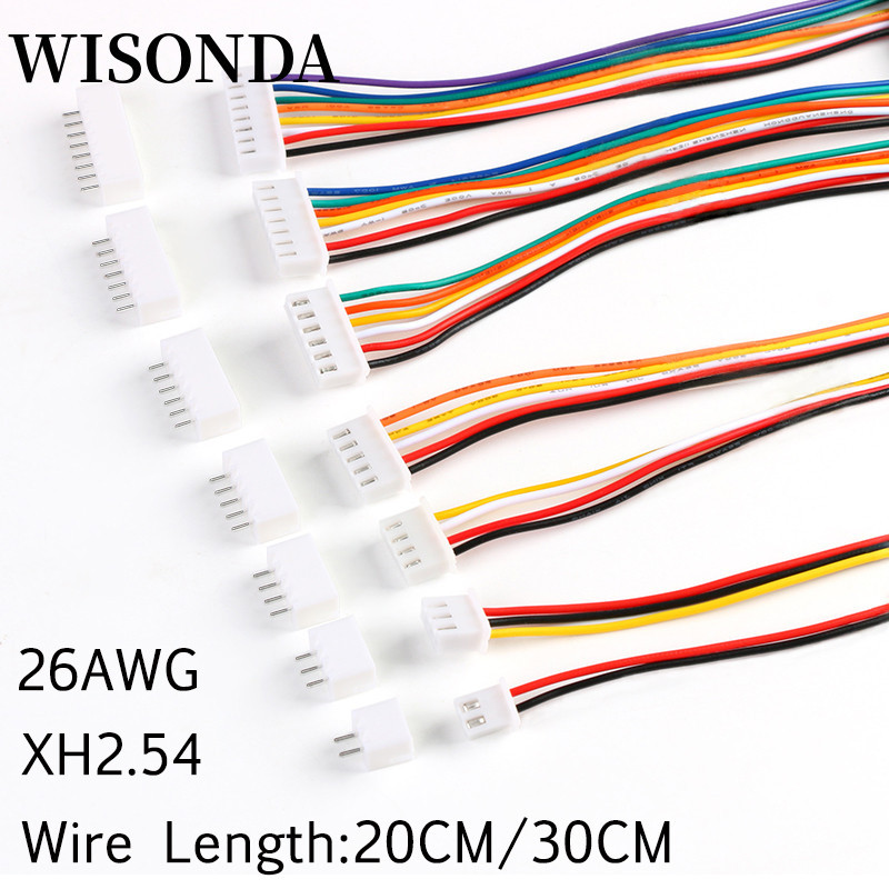 10 Bộ XH2.54 Dây Cáp Thiết Bị Đầu Cuối Dây JST Nam Nữ Cắm Ổ Cắm 2 / 3 / 4 / 5 / 6 / 7 / 8 / 9 ...