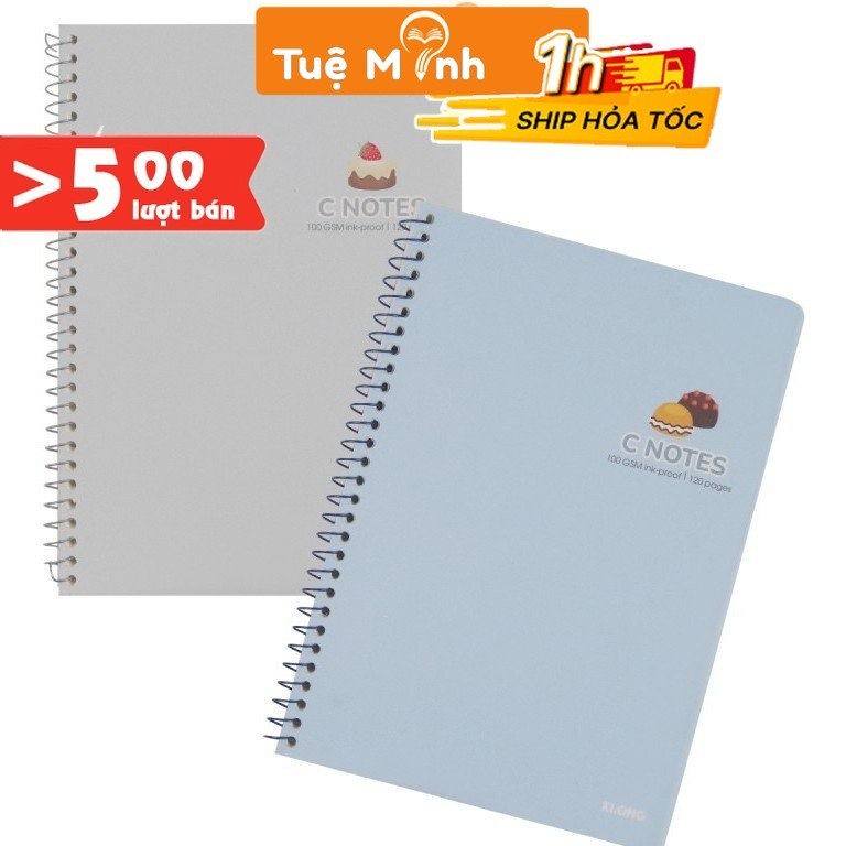 Vở note cornell Sổ Klong 120 trang B5 lò xo đơn bìa nhựa C Notes ruột ...