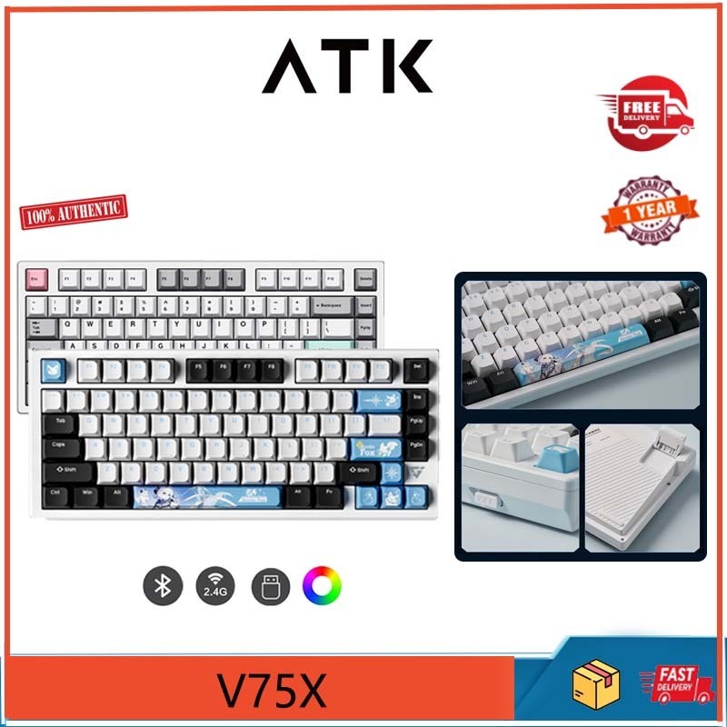 Atk VXE V75X lần thử thứ ba bàn phím thể thao điện tử tùy chỉnh phím đầy đủ đèn nền cắm nóng 80 ...