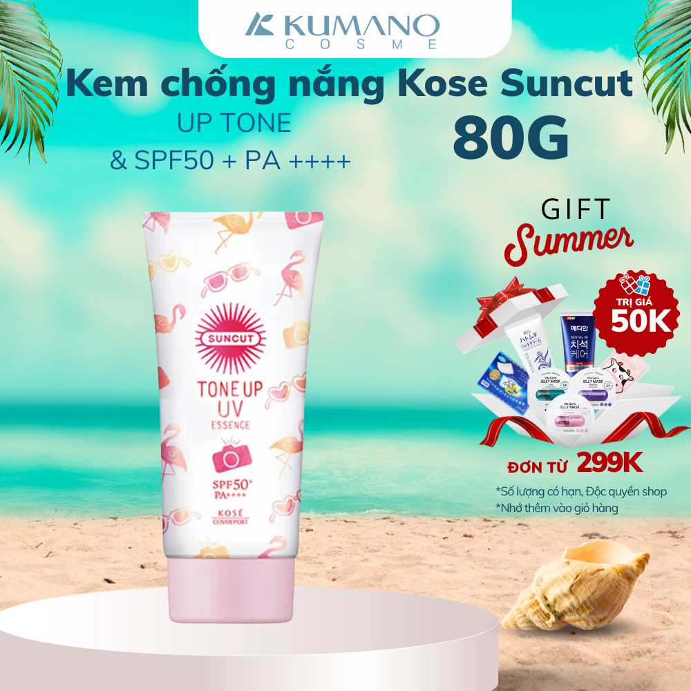 Kem chống nắng Kose Suncut Tone Up UV Essence SPF50+ PA ++++ nâng tông da 80g 3270- Kumano ...