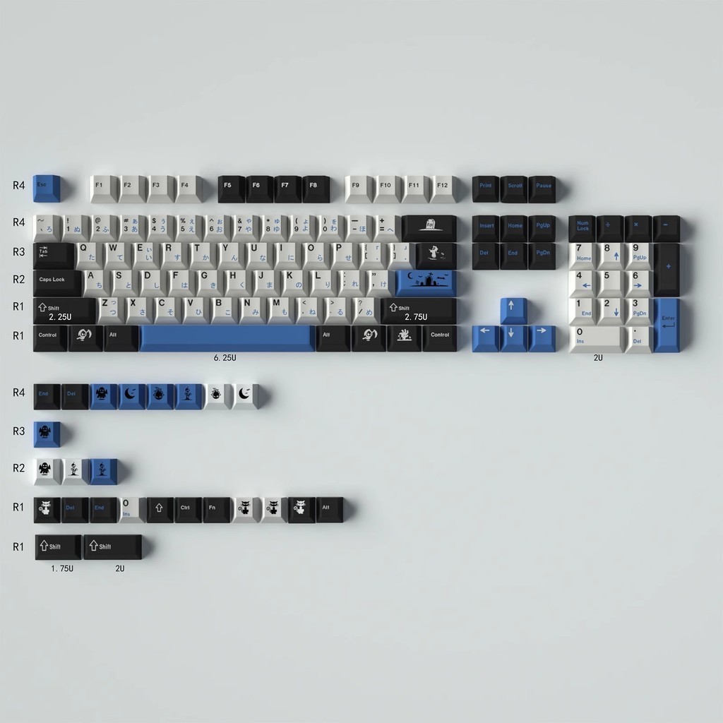 129 Phím PBT Keycaps Nhật Bản Hồ Sơ Anh Đào Màu Xanh Trắng Keycap Bộ ...