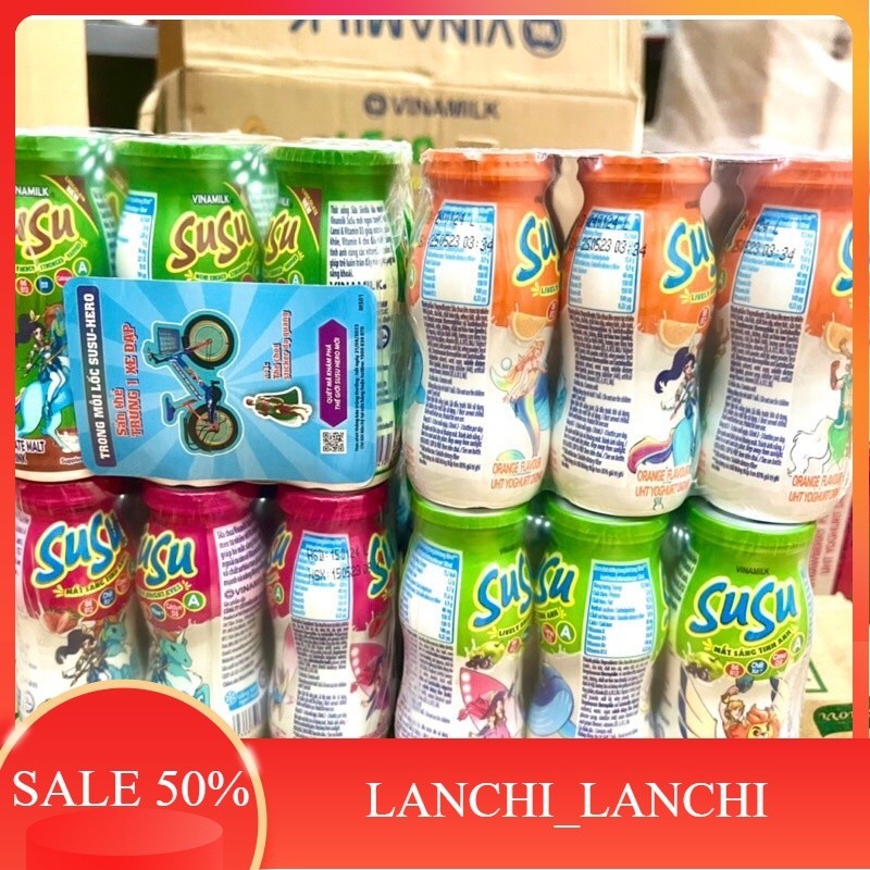 Lốc 6 Chai Sữa Chua Uống SuSu Cam/ Dâu/ Táo 80ml - Shop THÁI HÀ | Shopee Việt Nam