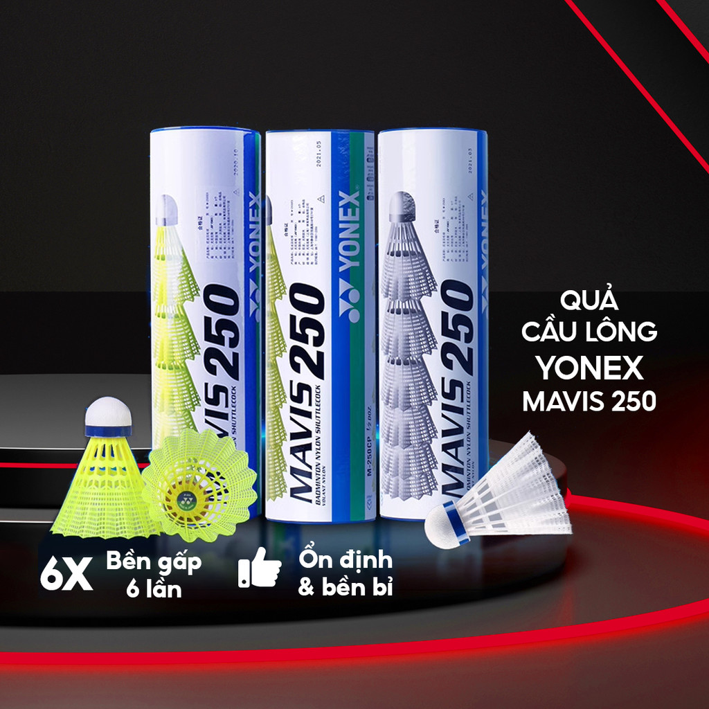 6 Quả Cầu Lông Nhựa Yonex Mavis 250 Hàng Chính Hãng Yonex - Bền, Quỹ ...