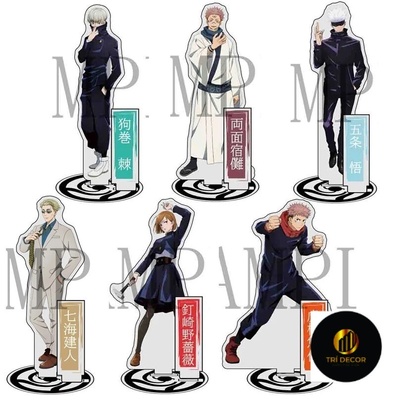 Mô hình Standee Jujutsu Kaisen Gojo Sukuna Megumi Yuji Nanami Nobara ...