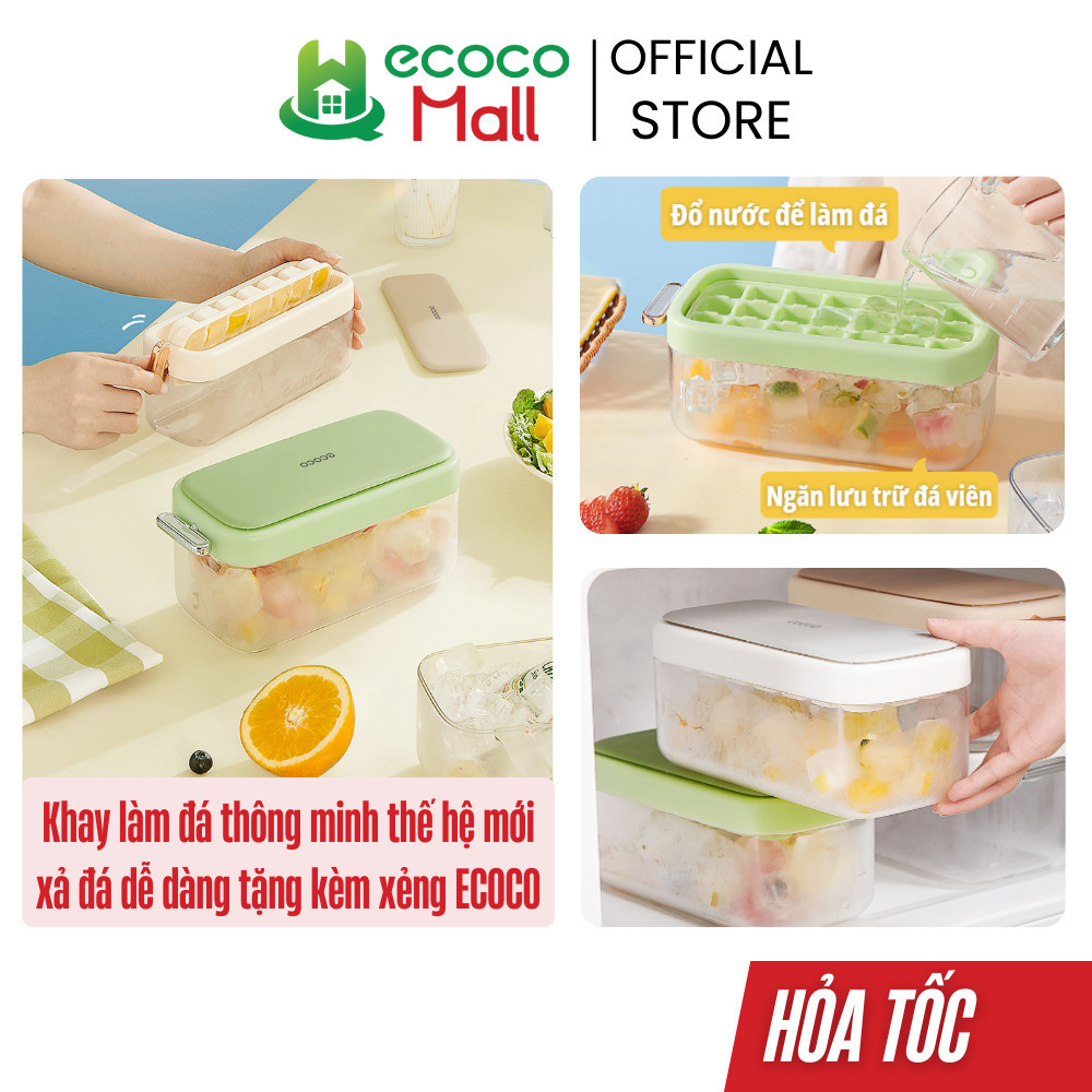 Khay đá tủ lạnh thông minh ECOCO 14 và 21 viên thế hệ mới,xả đá sau 1 lần nhấn,nhựa PP cao cấp ...