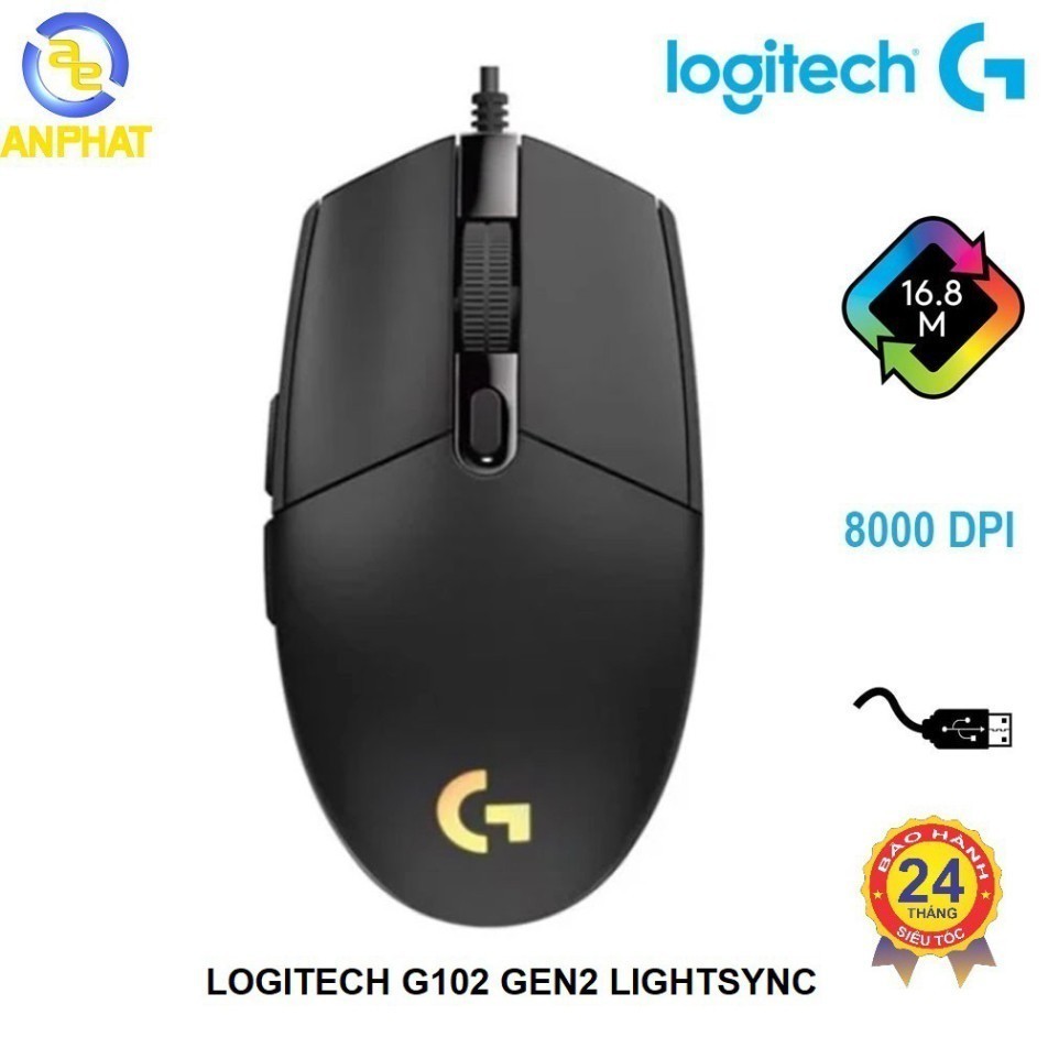 Chuột game Logitech G102 gen 2 Lightsync LED RGB - Chính hãng BH 24 tháng | Shopee Việt Nam