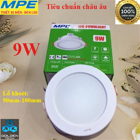 (Chính hãng MPE) Đèn Led Panel âm trần Tròn 9W Lỗ khoét 90mm-100mm ...