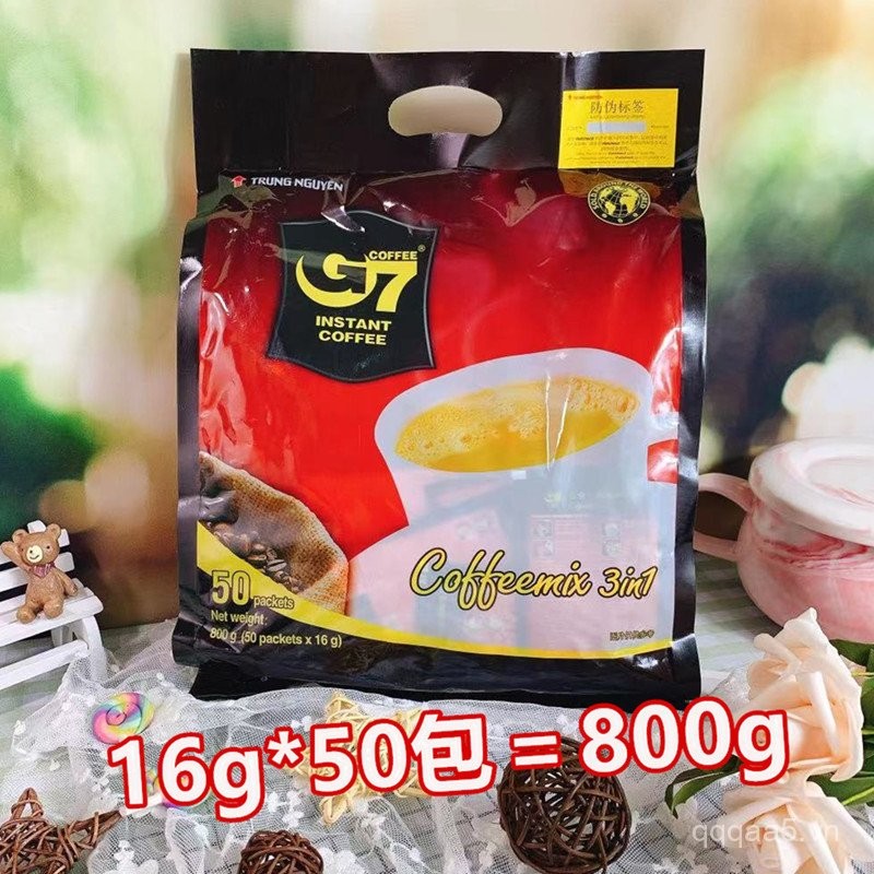 Cà phê Zhongyuan G7 nhập khẩu từ Việt Nam 800g [16g*50 gói] Cà phê hòa tan ba trong một G7 bao ...