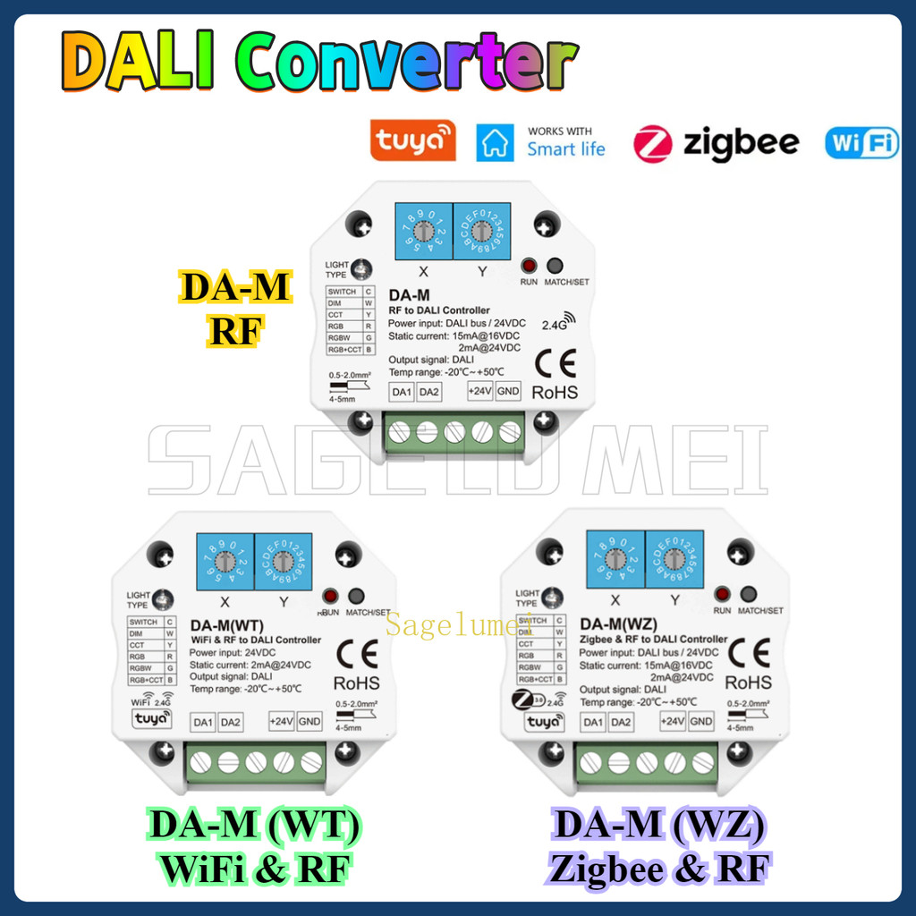 Tuya APP Control DIM RGB CCT RGBW DA-M RF DA-M (WT) WiFi DA-M (WZ) Zigbee Sang DALI Bộ điều ...