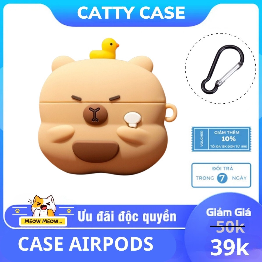 Vỏ đựng ốp case airpods bảo vệ tai nghe không dây bluetooth mẫu gấu túi ...
