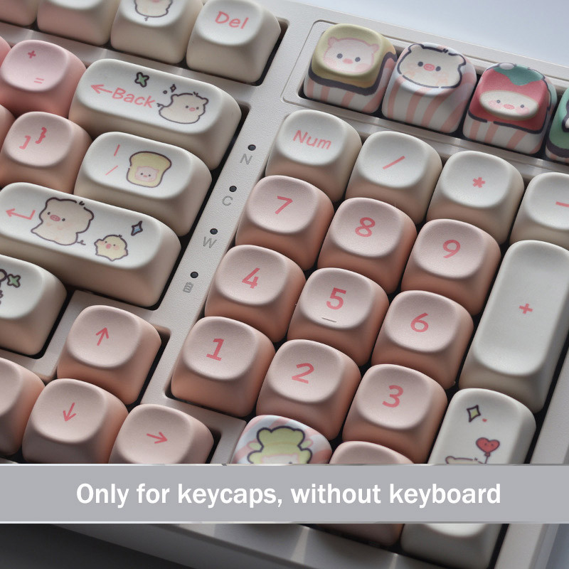 Laifen Keycap heo con màu hồng MOA chiều cao PBT keycap năm mặt thăng ...