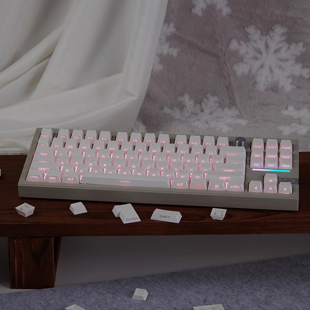 Pbt Shine Through Keycaps Cherry Profile Backlit White Keycaps Side ...