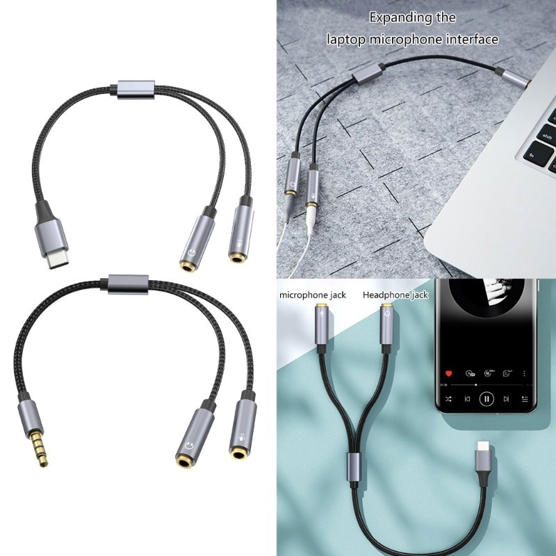 Ở lại Tai Nghe Mic Splitter Adapter 3 Cáp Nối Dài USB C 5 Mm Cho Chơi ...