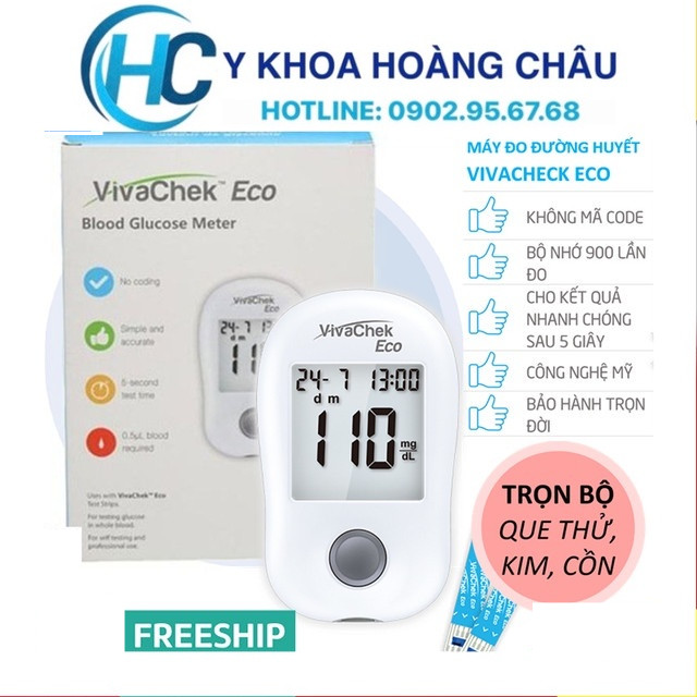 [TẶNG QUE, KIM, CỒN] Máy Đo Đường Huyết Vivacheck ECO | (Viva Check ...