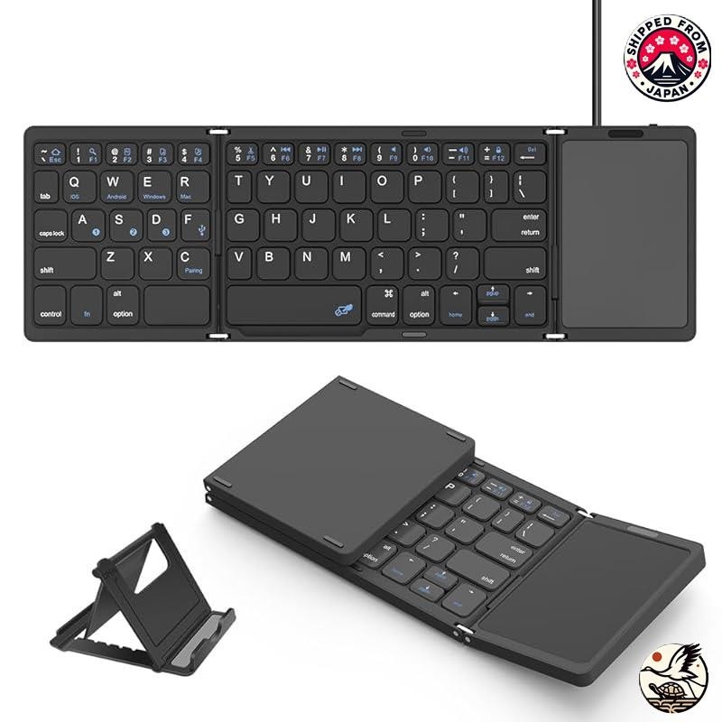 Omikamo Wireless Foldable Keyboard with Large Touchpad, English Layout ...