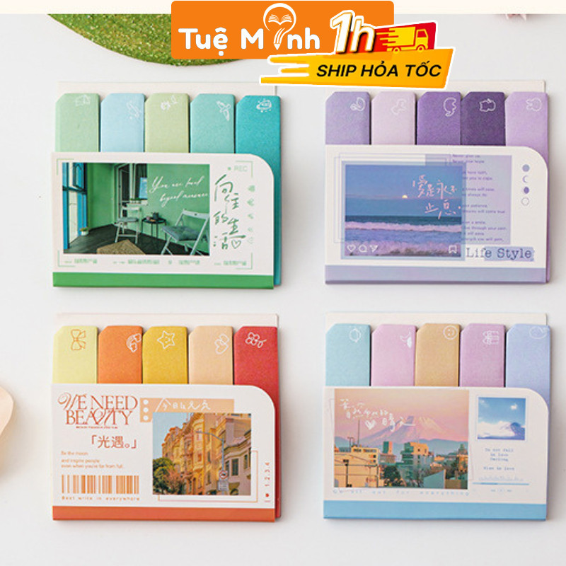 Sổ tay ghi chú note 50 tờ ghi nhớ NO50 Giấy note, tag dán phân trang ...