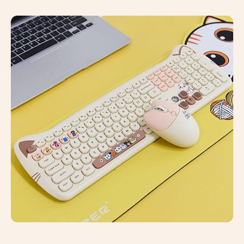 Combo Bàn phím + Chuột không dây + Bàn di chuột Mofii Geezer Meow ...