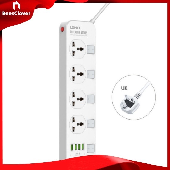 Dải nguồn quốc tế BeesClover, Ổ cắm quốc tế an toàn di động với 4 cổng ổ cắm & 4 cổng USB 3.4A ...