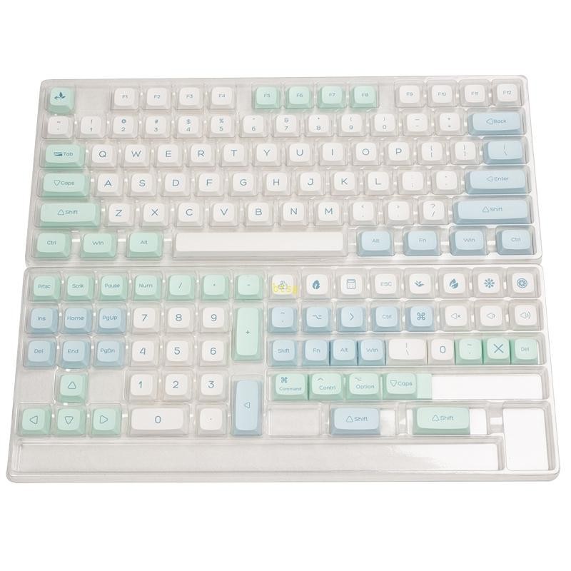 Bt Ice Crystal Mint Keycaps Dye Sub PBT XDA Keycap cho GK61 64 68 75 84 ...