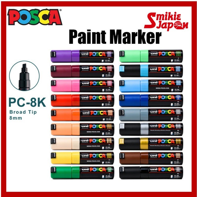 Bút vẽ trên nhiều chất liệu Posca Thick Square Tips Black PC8K.24 ...