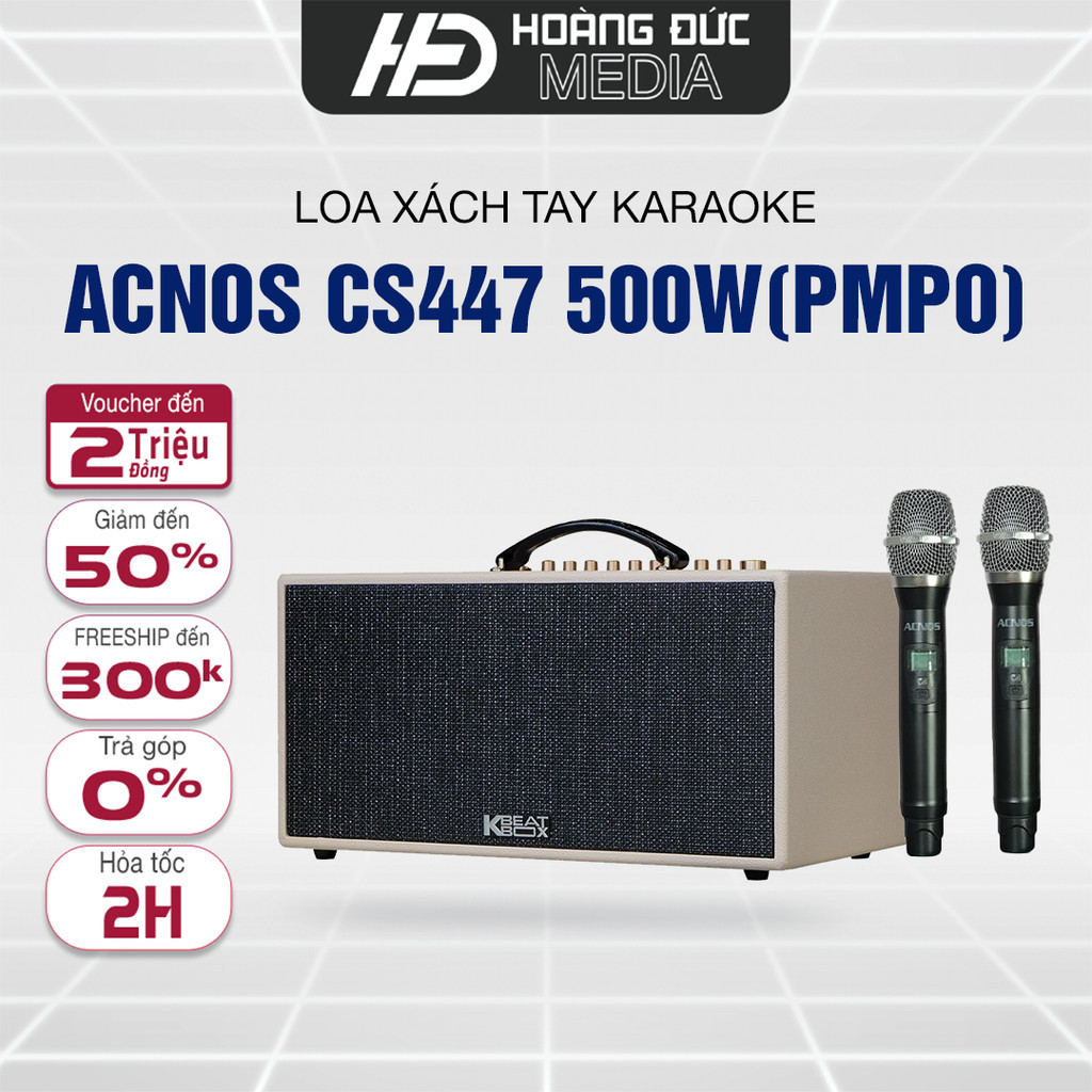 Loa Karaoke Xách Tay ACNOS CS447 500W và CS552Plus 1200W Kèm 2 Mic Hàng Chính Hãng - Bảo Hành 12 ...