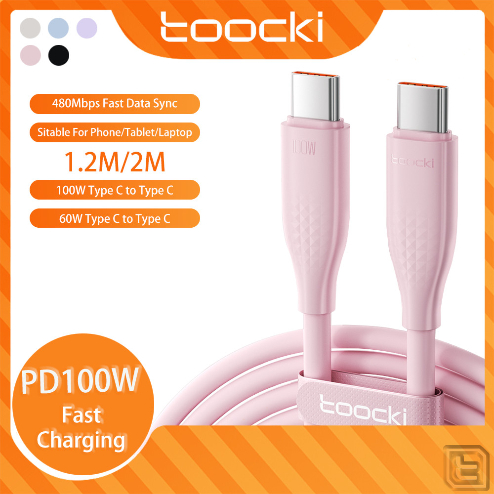 Cáp sạc nhanh Toocki PD100W 5A USB C sang USB C 60W 3A Type C sang Type C Cáp dữ liệu nhanh cho ...
