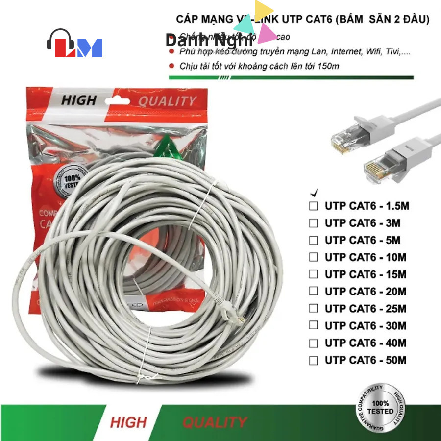 Cáp Mạng (Dây Xám) Bấm Sẵn CAT5E AD-Link/ VP-LINK 6E. 2m 3m 5m 10m 15m 20m 25m loại tốt xài ổn ...
