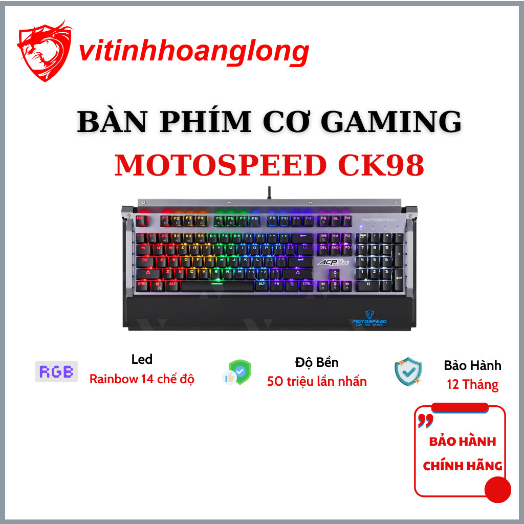 Bàn Phím Cơ Motospeed CK98 New - Tặng keycaps - Trôi BH (T3/2025 ...