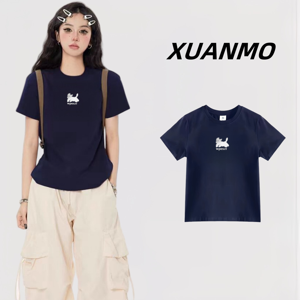 XUANMO Local brand Áo baby tee Áo Thun ôm body Áo y2k 100% cotton Áo ...