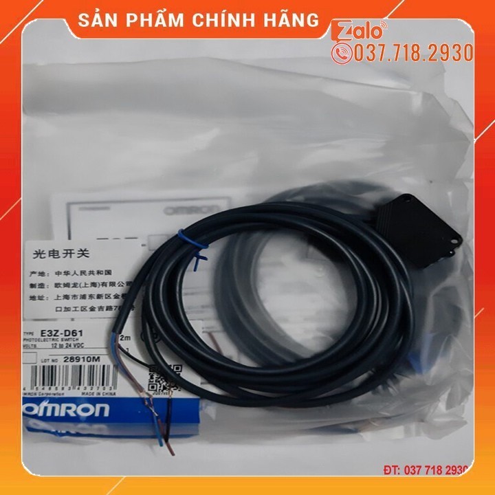 Cảm Biến Quang Omron E3Z-D61 12VDC-24VDC NPN, E3Z-D61 Omron chính hãng,Cảm biến quang thu phát ...