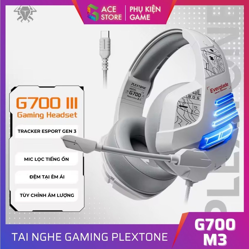 Plextone G700 MARK III | Tai nghe chụp tai, mic lọc tạp âm, loa TRACKER ...