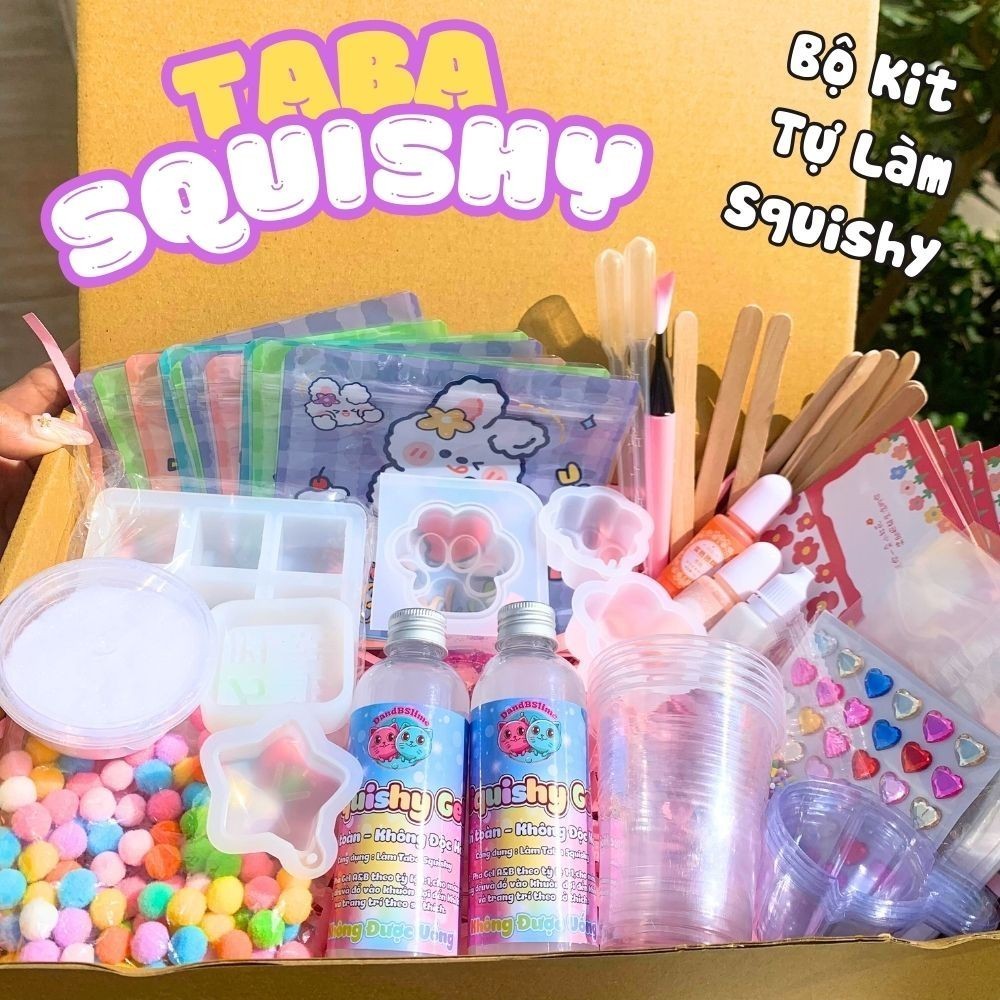 [Hot Trend] Bộ Kit Tự Làm TABA SQUISHY Đầy Đủ Keo,Khuôn,Cốm,Túi Đựng ...