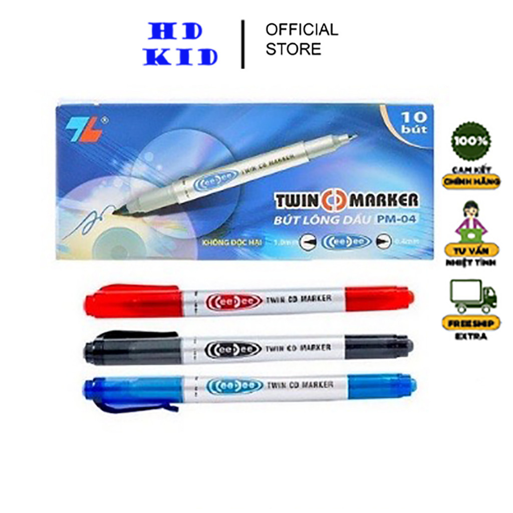 Bút Lông Dầu - Dạ Kính Thiên Long PM-04 Hộp 10 chiếc - VPP HẢO DƯỠNG ...