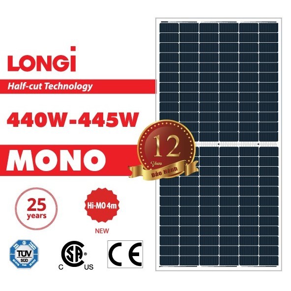 Tấm Pin LONGI 440W LOẠI A 2 MẶT KÍNH CAO CẤP LR4-72HBD-440M Jinko Tiger Neo 440W N Type 54HL4R ...