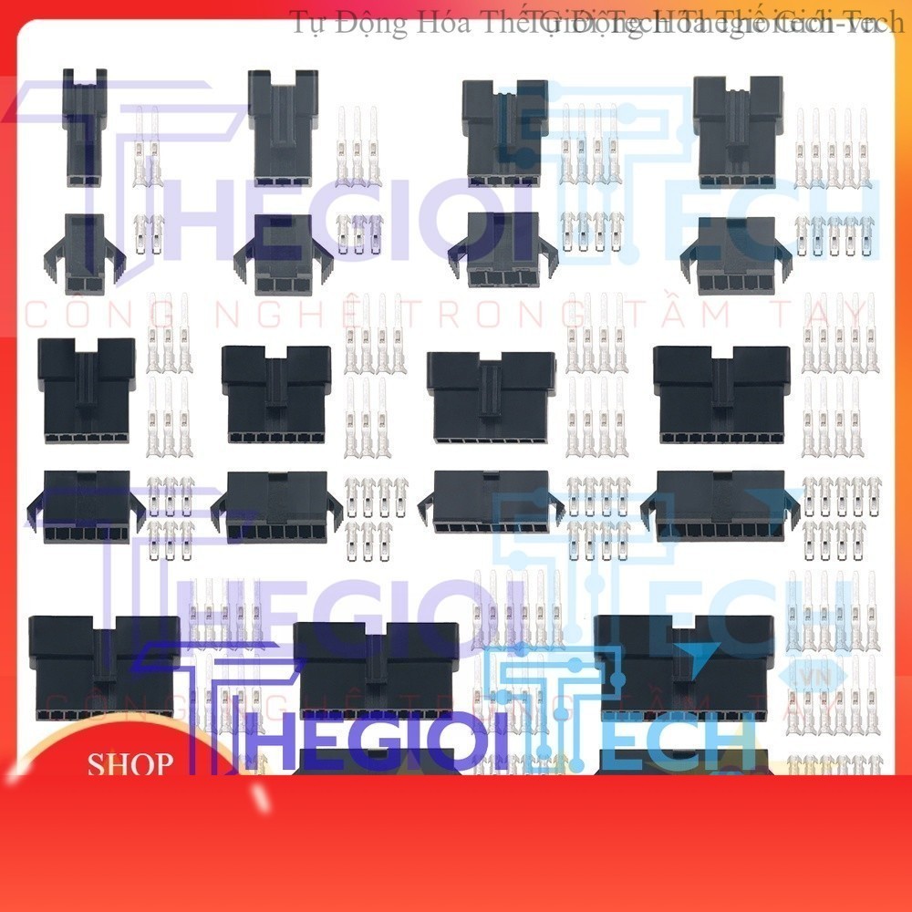 Combo Bộ Đầu Nối SM 2.54mm Đực và cái Kèm Kim Bấm Dây 2 3 4 5 6 7 8 9 ...