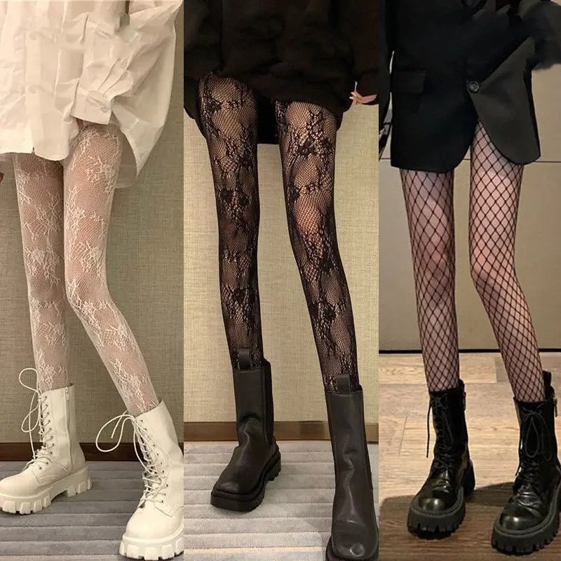 Rỗng Ren Fishnet Vớ Legging Phong Cách Nhật Bản ins Phong Cách Gothic ...
